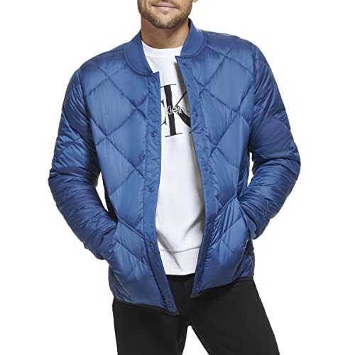 Calvin Klein Men's Reversible Diamond Quilted Jacket, True Navy, Medium