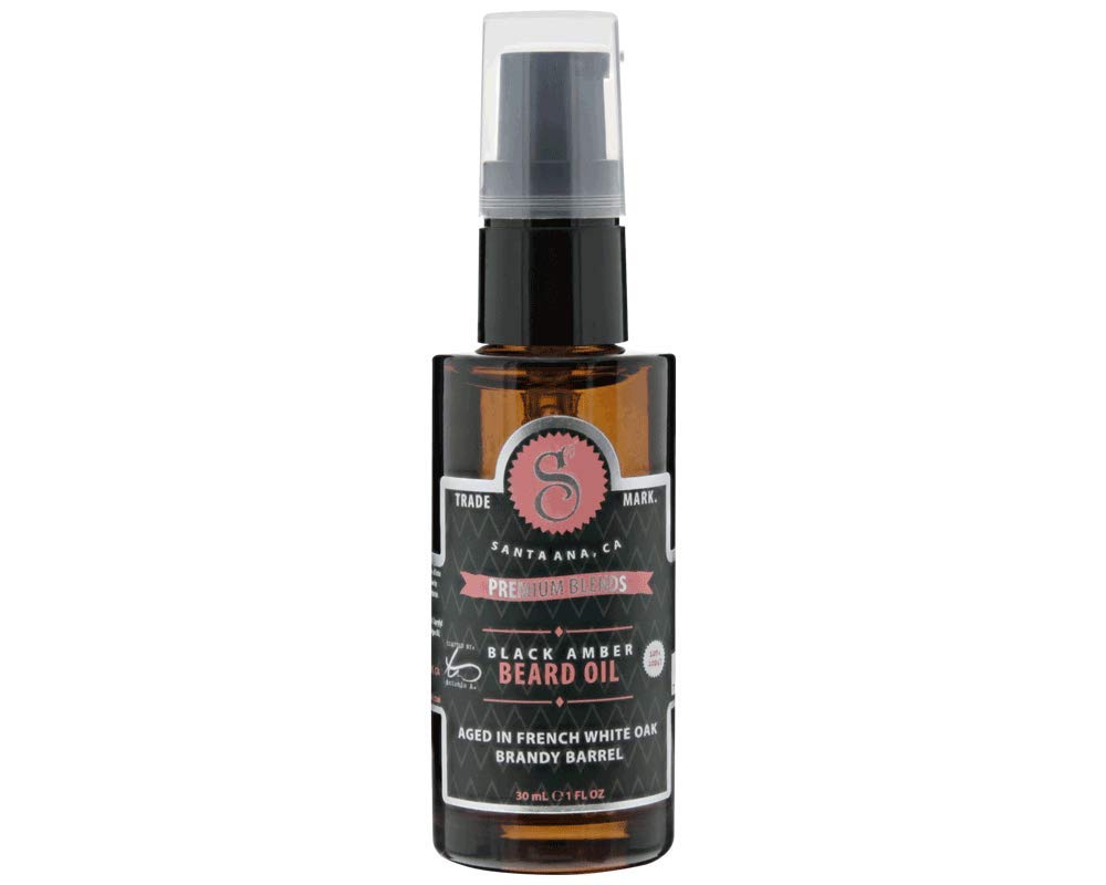 Suavecito Premium Blends Beard Oil - Leave-In Beard Conditioner For Softening Hair, Hydrating Skin, Eliminating Beard Dandruff, Healthy Beard Growth - Black Amber Fragrance - 1 oz