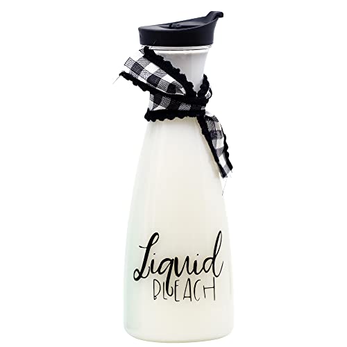 AMP Premier Products Decorative Laundry Detergent Dispenser Bottle - for Laundry Liquid Bleach, Soap, Fabric Softener - Light, Shatterproof Containers, Easy Pour Function - Laundry Room Organization