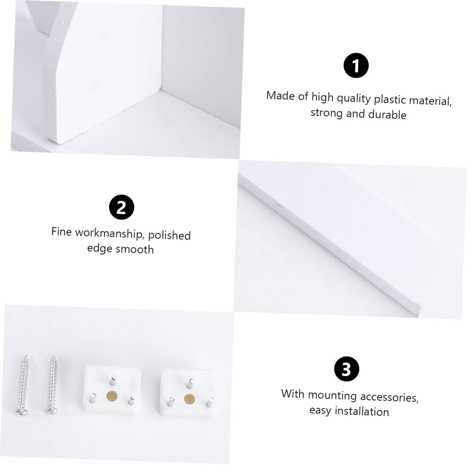 Cabilock 1pc Shelf Corner Shelves Square Plant Stand Jewelry Holder Plant Holder Decorative Floating Shelves Decorative Shelves Bedside Rack Rustic Wall Headboard Wall Hanging Plastic White