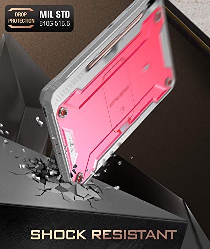 Poetic Revolution Case Designed for Galaxy Tab S7 Plus 2020 / S8 Plus 2022 12.4 inch, Full-Body Heavy Duty Case with S Pen Holder, Support S Pen Wireless Charging,Built-in-Screen Protector, Pink