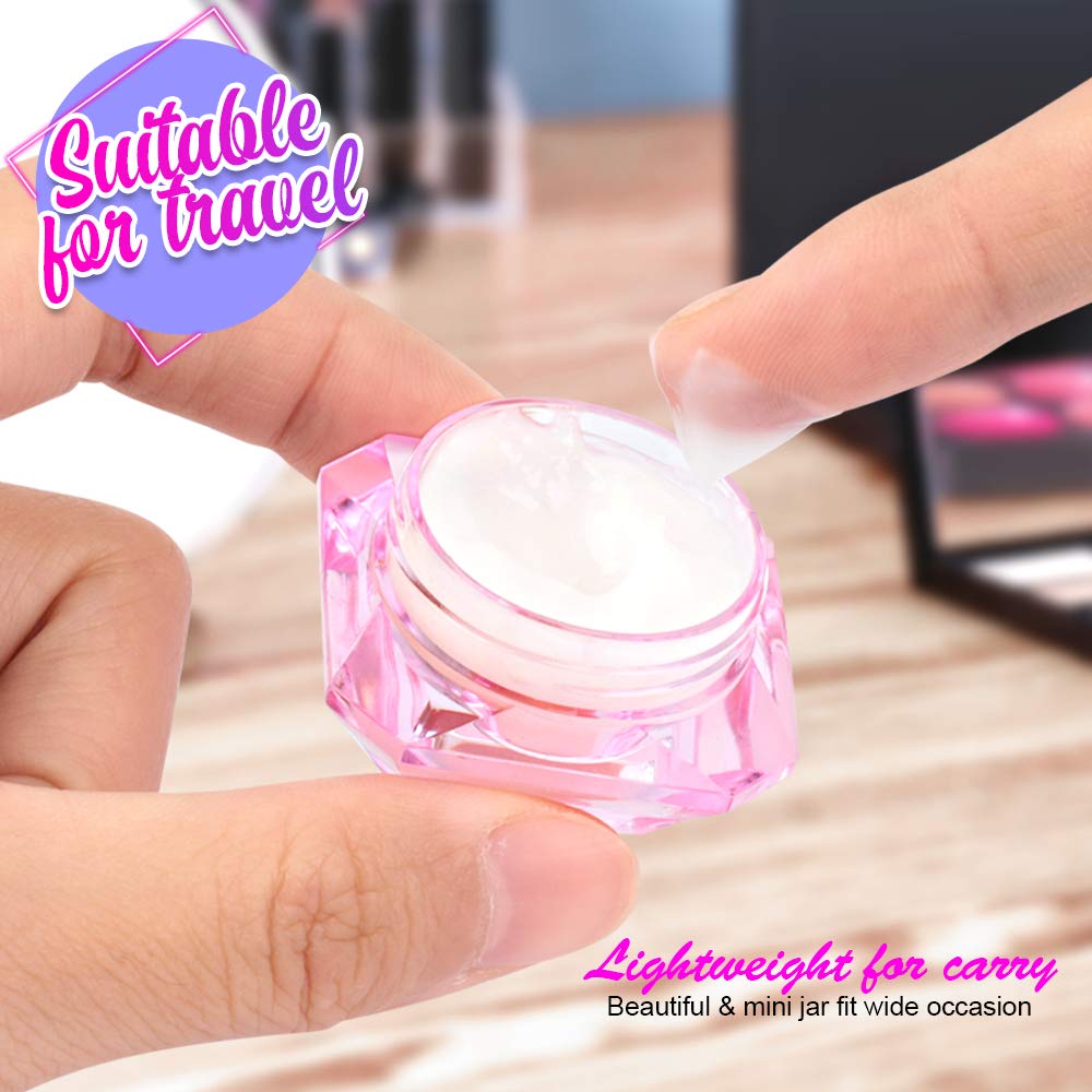 40Pcs Cosmetic Containers, HNYYZL 3 Gram Sample Empty Container Plastic Travel Pot Jar, for Eye Shadow Nails Powder Jewelry Earrings Lotion Cream Sample Make-up Storage(8 Colors, 3ML)