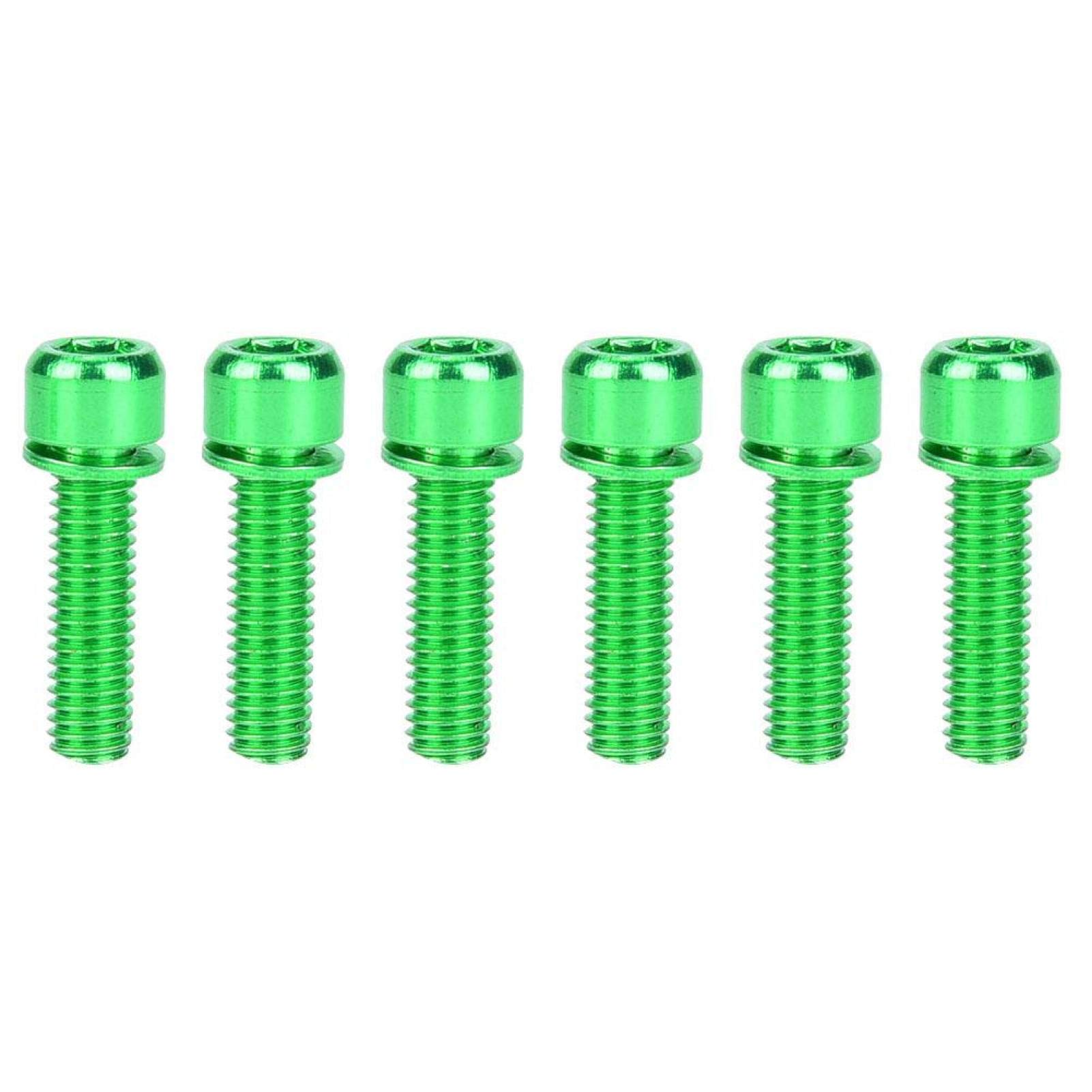 6pcs M5x25mm Bike Water Bottle Cage Bolts, Titanium Alloy M5 Hex Socket Tapping Screw for Bottle Holder Bracket Rack Cycling Bracket Bolt for Bike Bottle (Green)