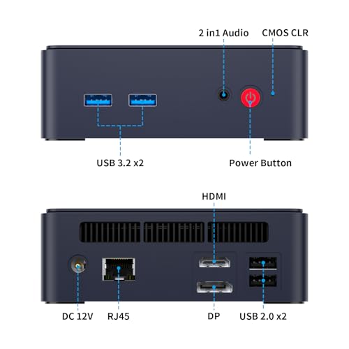 Mini PC J4105 128GB SSD Windows 11 Pro Mini Desktop Computer 8GB DDR4, 2*HDMI2.0 4K@60Hz, Dual-Band WiFi, USB3.0 * 4,USB2.0 * 1, Gigabit Ethernet, BT, AL34 Micro PC