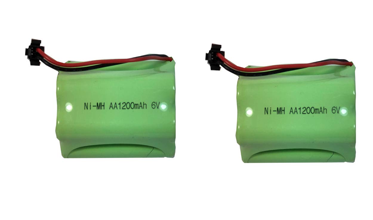 Forcetek Ni-Mh 6V 1200mAh AA Rechargeable Battery Pack - 2pcs with SM 2P Plug for Toys, Lighting and Electric Tools