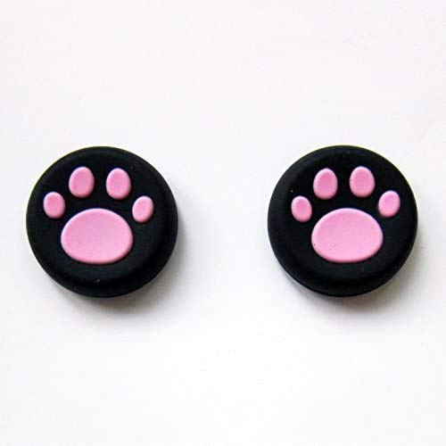 2PCS Analog Stick Thumb Stick Grips Thumbsticks Joystick Cap for PS5 PS4 Slim Pro PS3 Xbox one Xbox 360 PS2 Xbox one X S Elite DualShock 4 Switch Pro Wii U Controller Pink Paw
