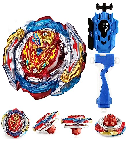 B-201 Zest Achilles + 1 Two-Way Launcher Battling Tops with Stickers bey Battling Burst quadrive BayBlades pro Series Tops for 8-12 Kids Children Boys