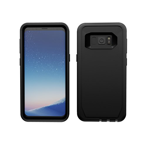 Galaxy S8 Case, ToughBox® [Armor Series] [Shockproof] [Black] for Samsung Galaxy S8 Case [with Holster & Belt Clip] [Fits OtterBox Defender Series Belt Clip]