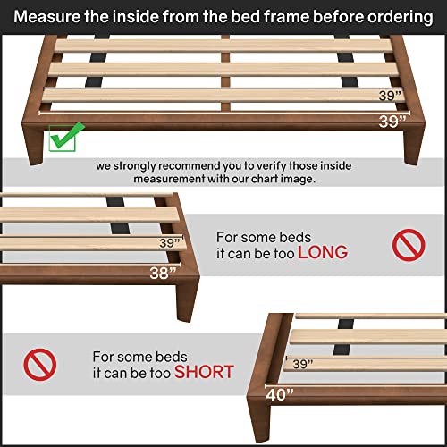 Continental Mattress, 0.68-Inch Horizontal Mattress Support Wooden Bunkie Board/Bed Slats, Twin, Beige