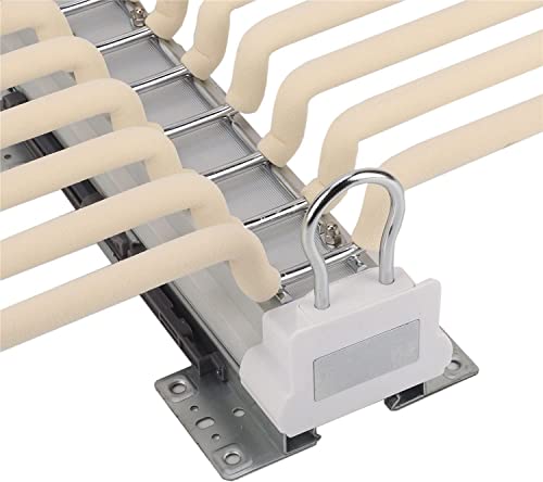 MYOYAY Pull Out Trousers Rack 22 Arms Steel Pull Out Pants Rack Pants Hanger Bar Clothes Organizers for Closet for Space Saving and Storage Maximum Load 33lbs Beige 23.4x18x5.7inch