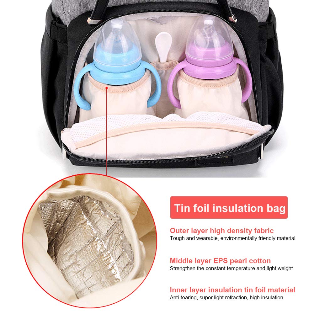 ionlyou Diaper Bag Backpack Oxford Waterproof Large Travel Baby Bags
