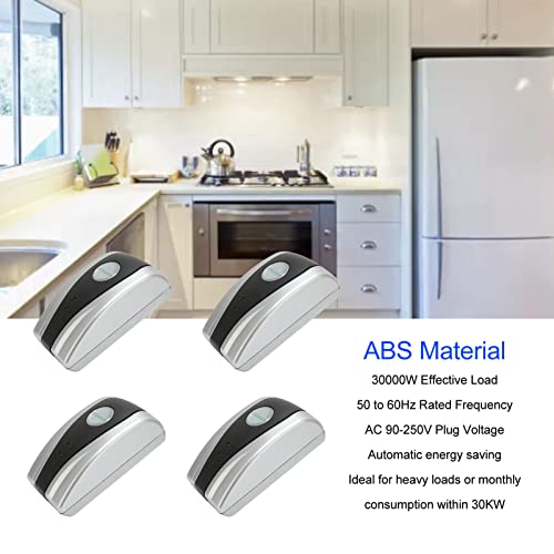 4pcs Power Save Smart Energy Saver Device, 30000W Power Energy Saver Plug in Power Saving Box, Reliable Electricity Reducer for Household, Office, Market