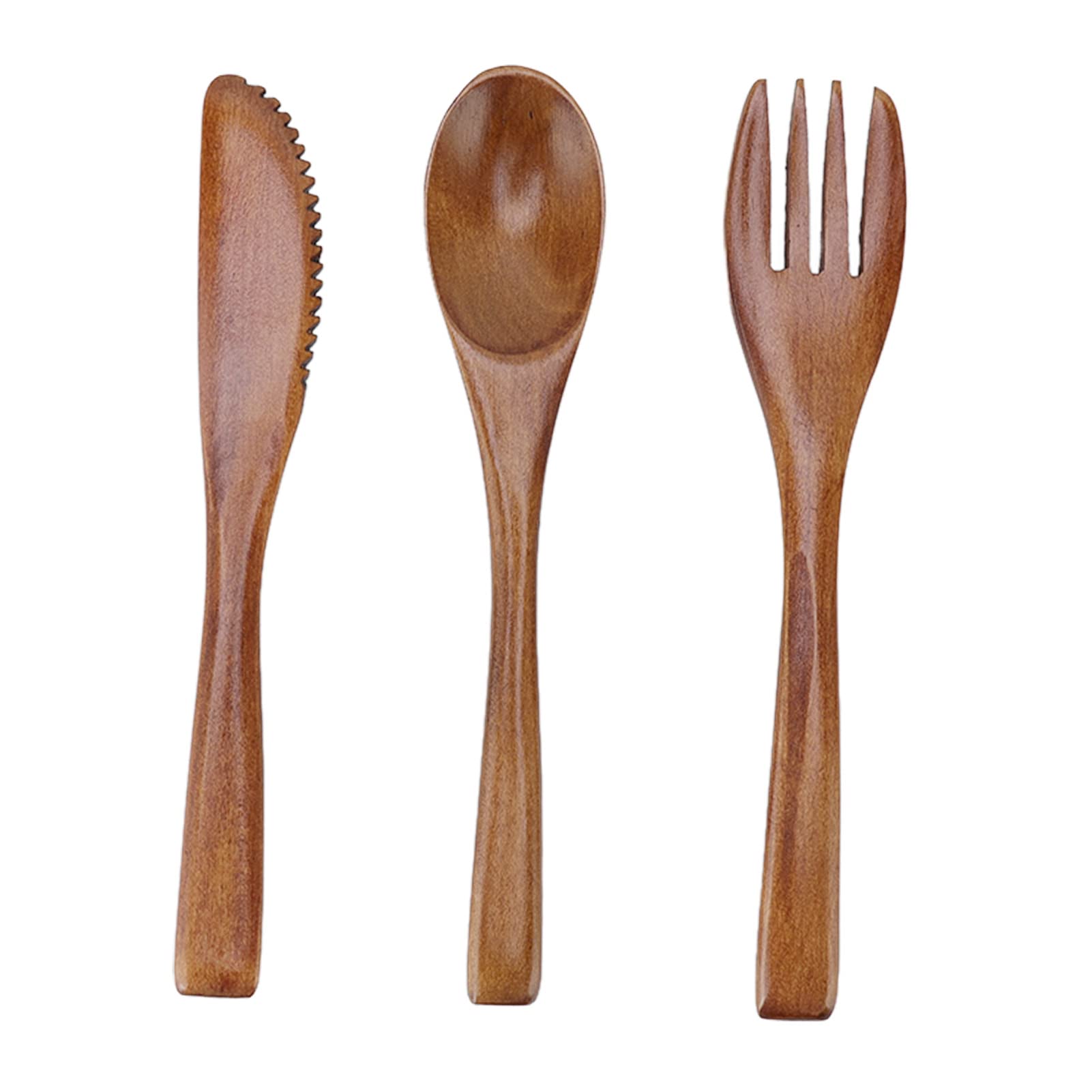 3 Pcs Wooden Knife Fork Spoon Set Knife Fork Spoon Utensil Tableware Phoebe Handle Paint Cutlery Painting Cooking Utensil Kit Three Piece Set Tableware Kitchen Cooking Tableware
