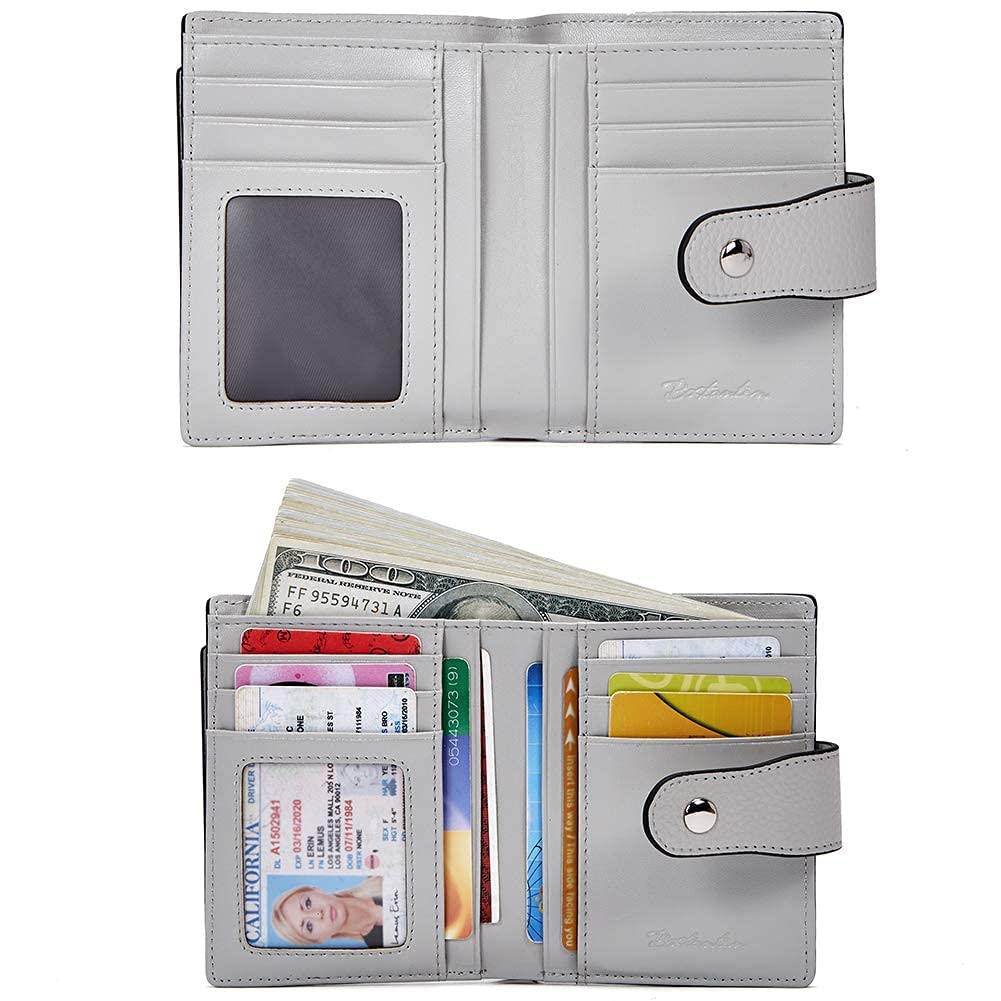 BOSTANTEN Women Leather Handbag Designer Satchel Shoulder Tote Bags Bundle with Women Leather Wallet RFID Blocking Small Bifold Wallet with ID Window
