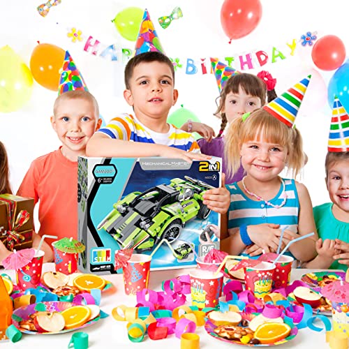 GAMZOO STEM Building Toys for Kids with 2-in-1 Remote Control Racer Snap Together Engineering Kits Early Learning Racecar Building Blocks and Off-Road Best Gift for 6 7 8 and 9+Year Old Boys and Girls