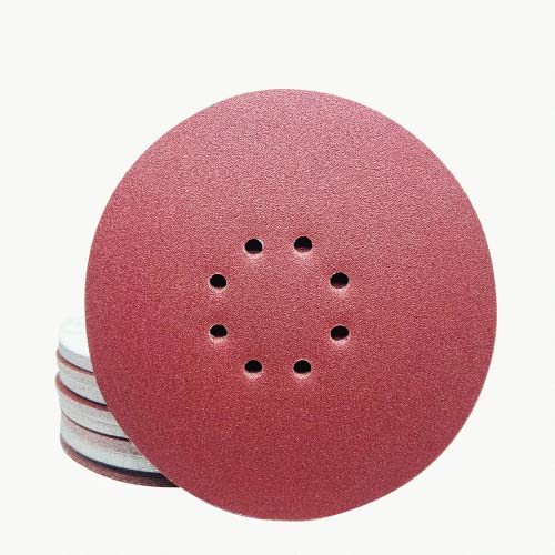 35PCS 9-Inch 8 Holes Hook and Loop Sanding Discs Sander Paper,for Drywall Sander 5 Each 60/80/100/120/180/240/320 | Mixed Sandpaper