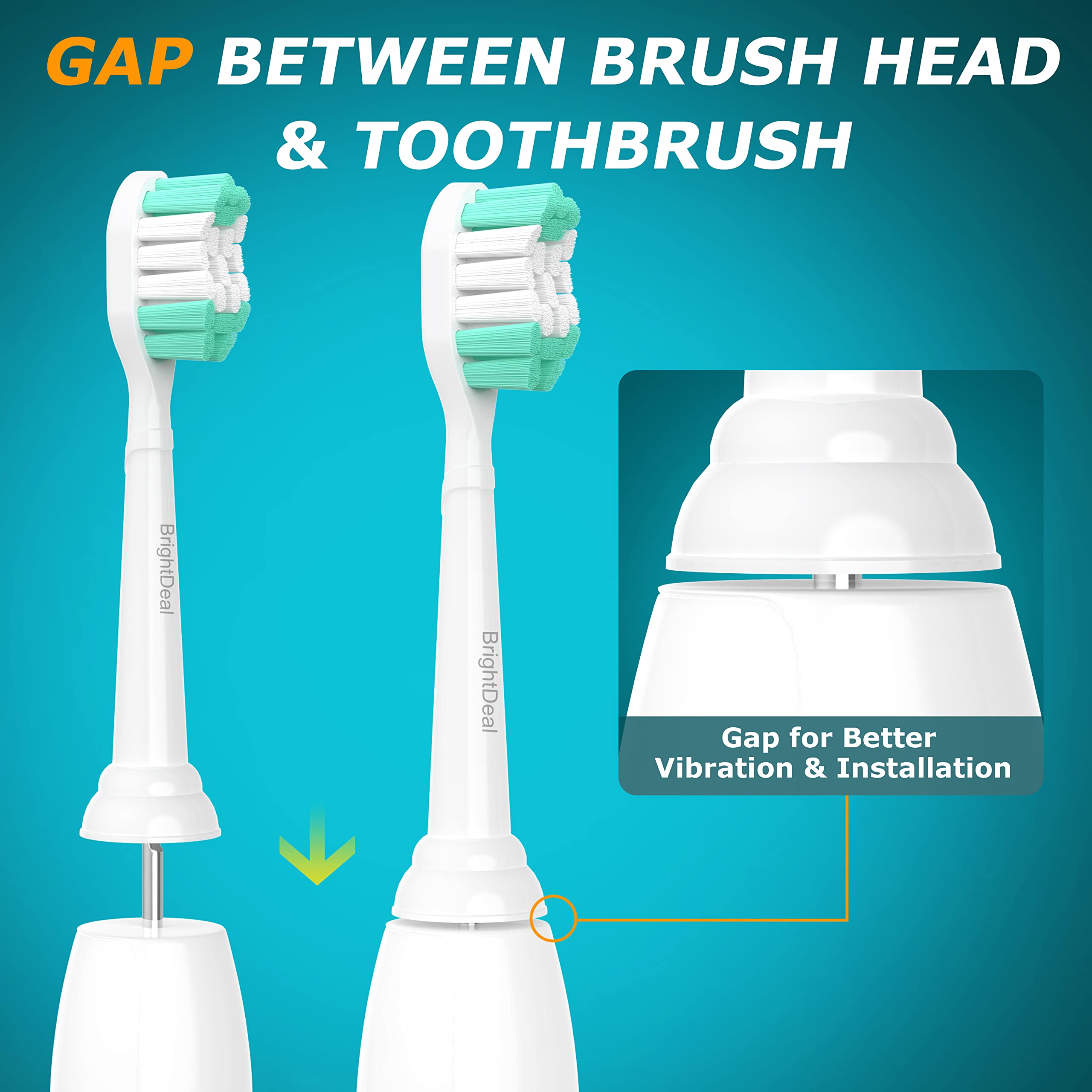 BrightDeal Replacement Toothbrush Heads for Philips Sonicare ProtectiveClean 4100 5100 6100 DailyClean Plaque Control Gum Health G2 C2 Toothbrush Head HX6817/01 HX6857/11 Electric Toothbrushes, 8 Pack
