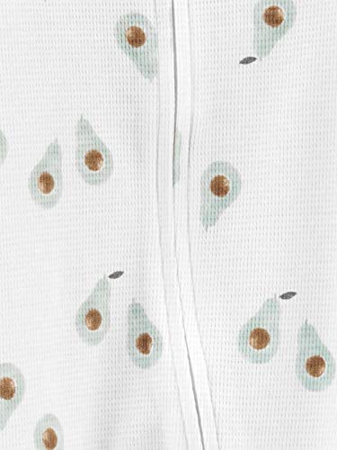 Simple Joys by Carter's Baby 2-Way Zip Thermal Footed Sleep and Play, Pack of 2, Mint Green Stripe/White Avocados, Newborn