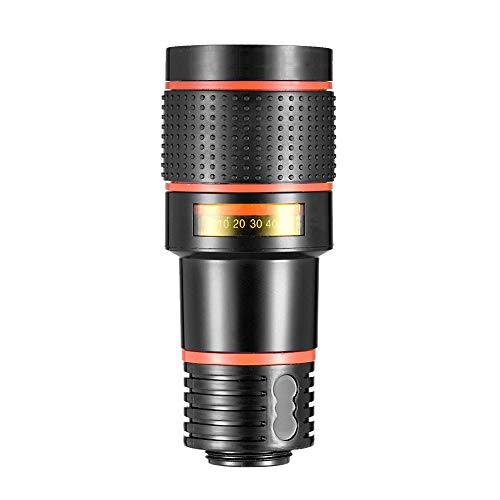 CamDesign HD Cell Phone Camera Lens 12x Optical Zoom Telephoto Lens Clip-On Smartphone Lens Compatible with iPhone X/8/7/6s/6 Plus/Samsung/Android/Tablet & Used as Monocular/Rubber Eyecup/Carry Bag