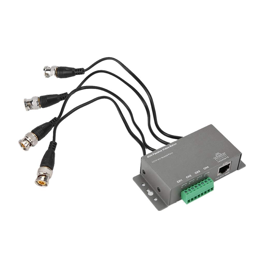 Simlug 4CH Passive Video Balun, Passive Video Balun Transceiver, NTSC,PAL,and SECAM Video Formats 60dB Crosstalk and Noise Immunity, for HD CCTV Office