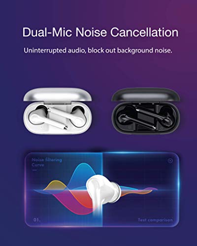 KNZ SoundMax Premium True Wireless Earphones with Qi Wireless Charging Case; Bluetooth 5 Earbuds with HD Sound Quality; Hands-Free Headset; Touch Control; Charging via USB Type-C or Wirless.