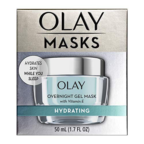Face Mask Gel by Olay Masks, Overnight Facial Moisturizer with Vitamin E and Hyaluronic Acid for Hydrating Skin, 1.7 Fl Ounce