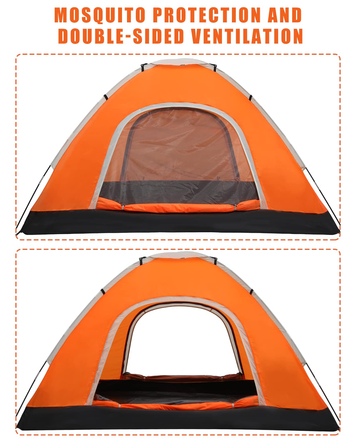 3 Person Camping Dome Tent - Family Waterproof Backpack Tents with Top Rainfly, Ultralight Easy Set Up for Camping, Backpacking, Hiking & Outdoor