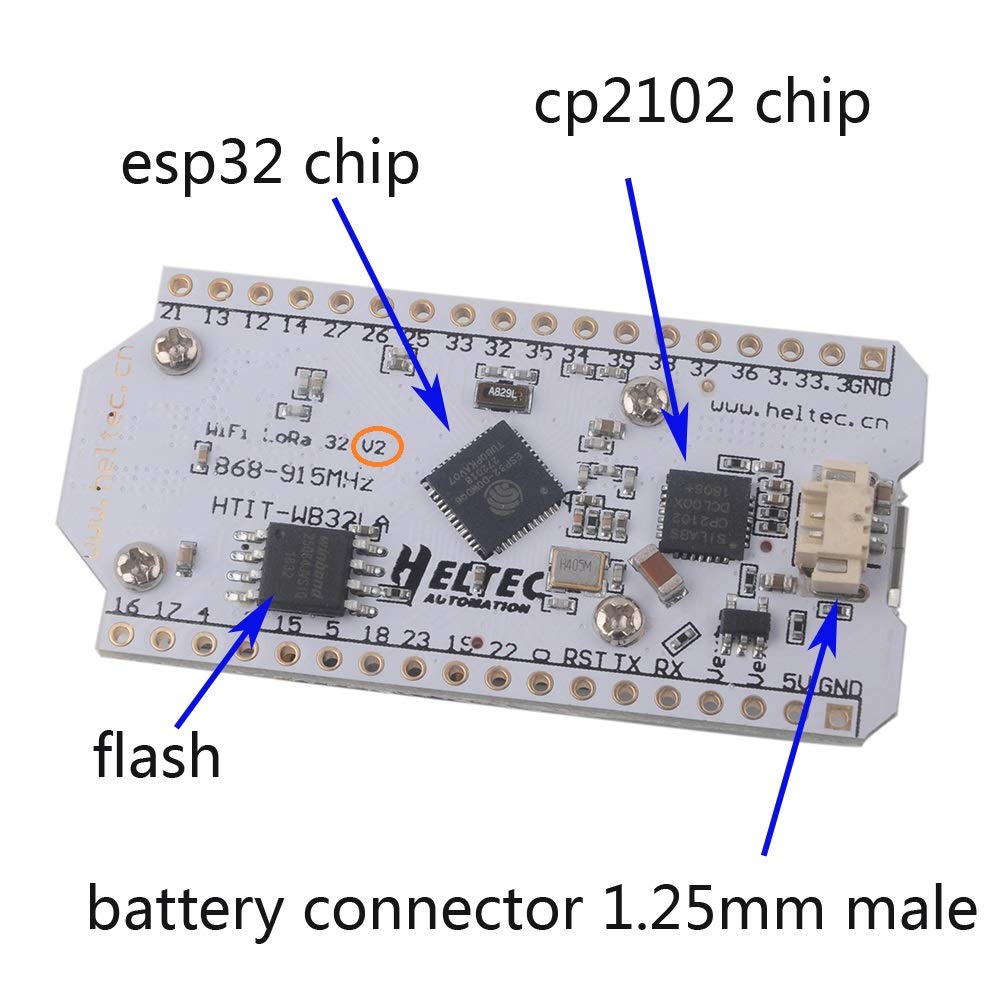 SX1276 LoRa Transceiver Module 868MHz 915MHz IOT 0.96inch OLED Display ESP32 Wifi Bluetooth Development Board + Antenna + JST Battery Connector for Arduino Nodemcu Geekstory