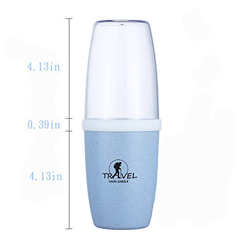 Toothbrush Cup Toothbrush Holder with Cover Travel Boothbrush Holder Portable Toothbrush Case and Carrier for Bathroom School Business Trip(Blue)
