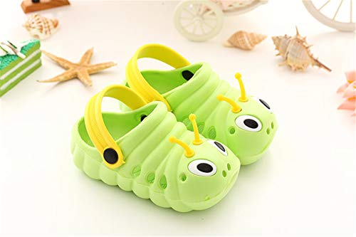 TMEOG Baby Sandals, Boys Girls Sandals Clogs Cute Caterpillar Slip On Lightweight Kid's Beach Slipper (Fruit Green, 2_years)