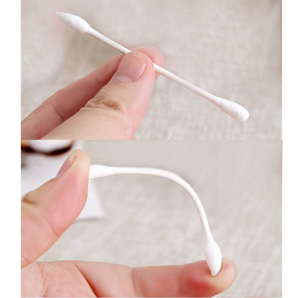 Paper Stick Cotton Swabs/180CT - Double Tipped Compact Quality Cotton Heads - Strong Toughness Handle - Multipurpose, Safe, Highly Absorbent (1 Pack)