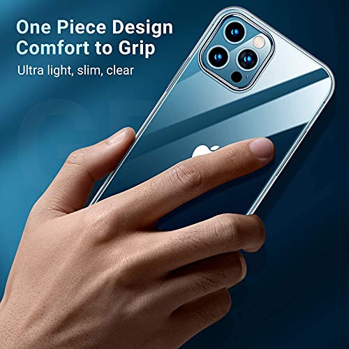 TORRAS Crystal Clear Compatible for iPhone 12 Case, Compatible for iPhone 12 Pro Case, [Against-Yellowing][Stronger X-Shock Protection] Shockproof Soft TPU Slim Thin Phone Case