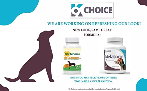 K9 Choice 3 mg Melatonin - Adrenal Support and Sleep Support for Dogs - 120 Peanut Butter Flavored Melatonin Tablets Dogs Love!