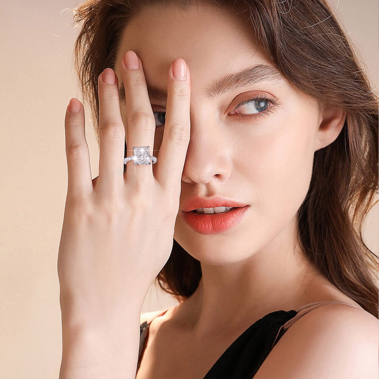 2pcs Diamond Ring, Fashion Luxury Engagement Wedding Jewelry for Women