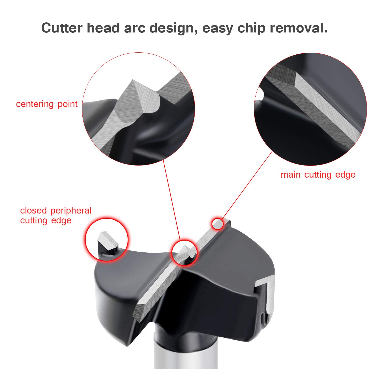 WiMas 16/22/35mm Forstner Drill Bit Set Woodworking Carbon Steel Wood Drilling with Centring Tip Diameter Drill Hole 3PCS for Wood Products, Plastics,Plywood etc