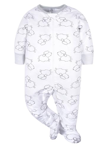 Gerber Unisex Baby 4 Pack Sleep 'N Play Footie Sheep 3-6 Months