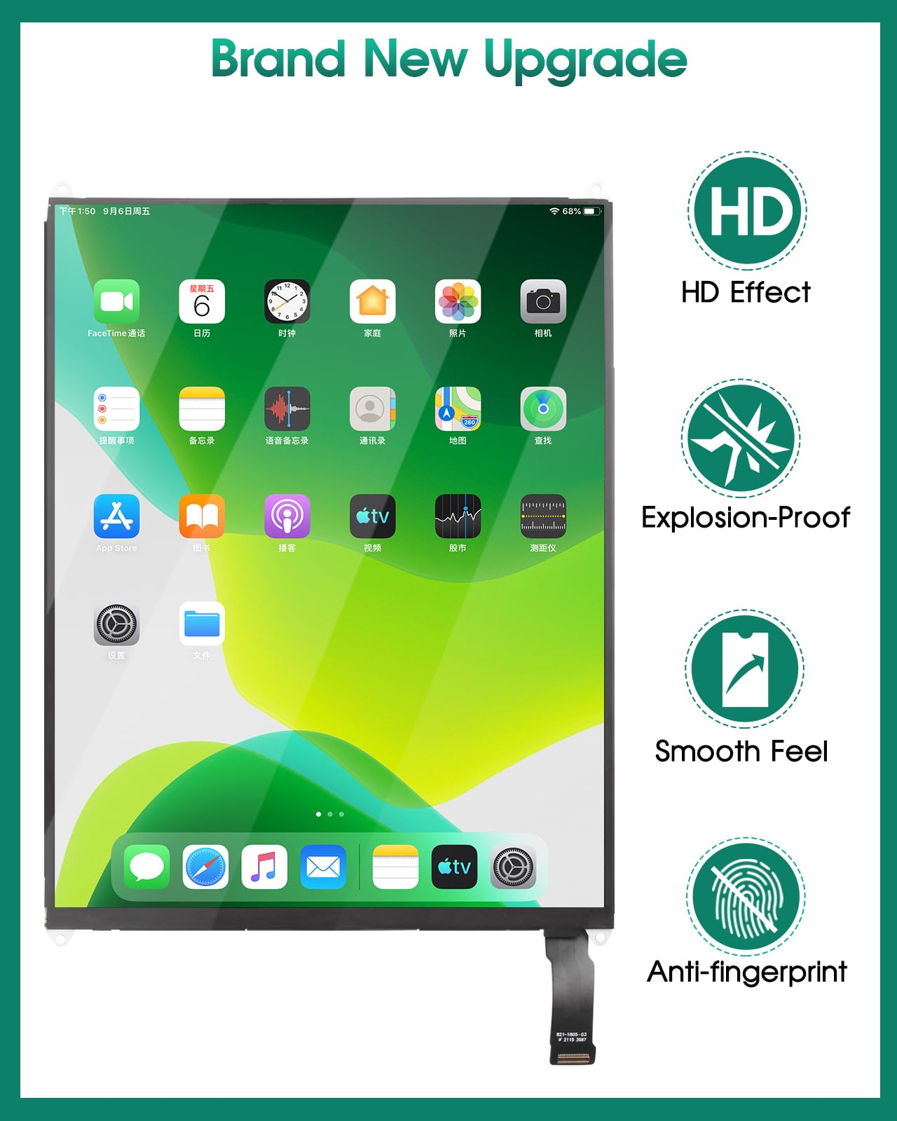 for iPad Mini 2 Screen Replacement A1489, A1490, A1491 LCD Display for iPad Mini 3 LCD Screen Replacement A1599, A1600 Display Panel Repair Parts Kits(Not Include Touch Screen)