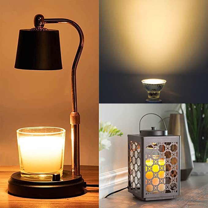 AHEVO Halogen 25W 120V NP5 Candle Warmer Bulb, GU10 Halogen 120V 25W MR16 Glass Cover Bulb, Replacement for Wax Burner, Tart Burner, Fragrance Melt, MR16 JDR Dimmable, 2700K Warm White (Pack of 4)