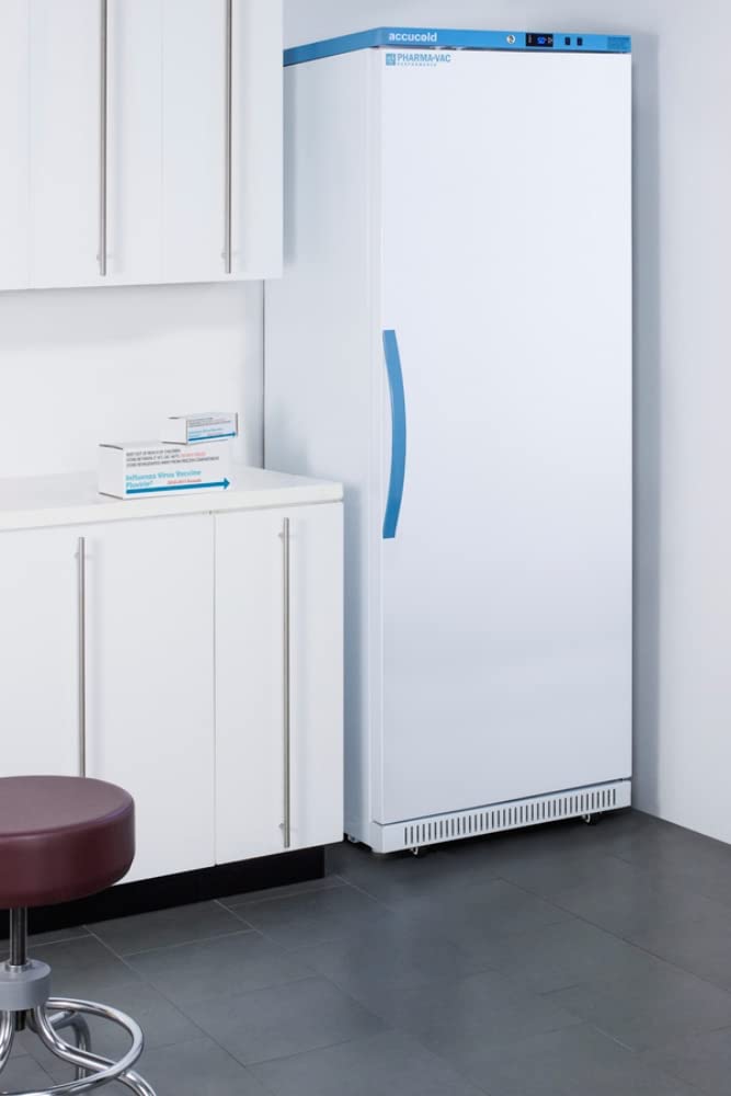 Summit Appliance ARS18PV Performance Series Pharma-Vac 18 Cu.Ft. Upright All-refrigerator for Vaccine Storage with Silver-ion Handle, Keyed Lock and Hospital Grade Cord with 'Green Dot' Plug, White