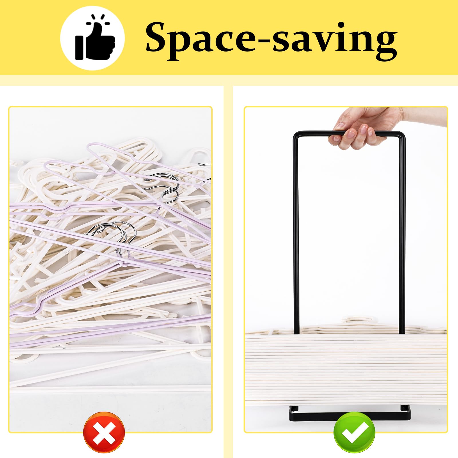 JOHOUSE Hanger Stacker, Hanger Holder Hanger Organizer Clothes Hanger Stacker for Laundry Room Closet