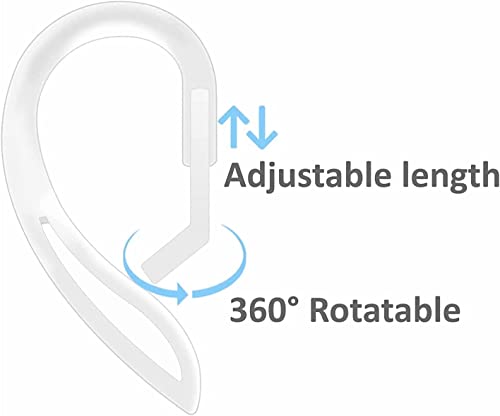 ALXCD Ear Hooks Compatible with AirPods 3 3rd Gen, 1 Pair Anti-Slip Adjustable Soft TPU Earhook, 2 Pairs Silicon Ear Tips Hook, 1 Pair Silicon Ear Hook, Compatible with AirPods 3, 1ch+1h+2s, White