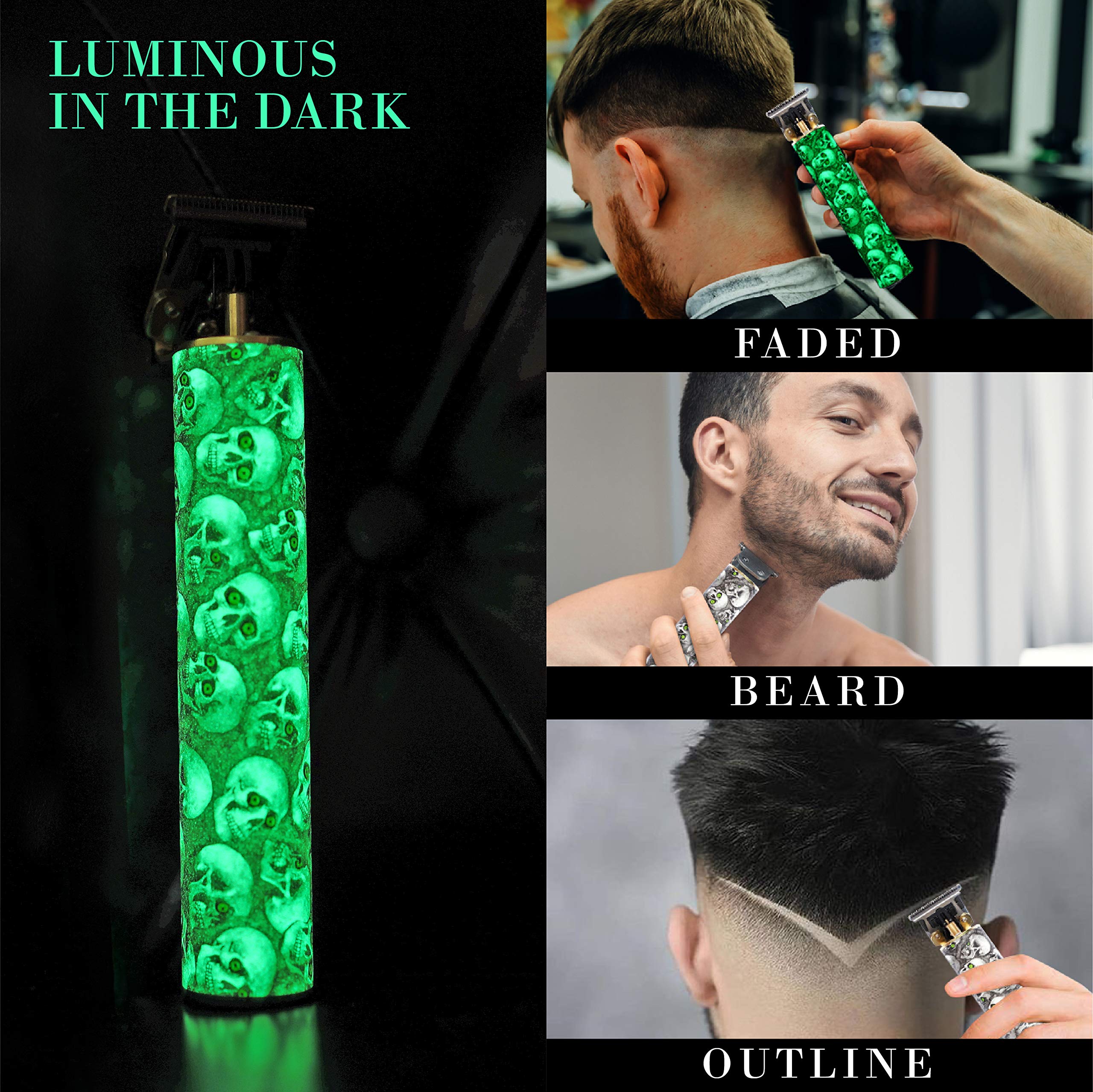 T-Blade Trimmer, Professional Cordless Zero Gapped Hair Clipper for Men Barber, 0mm Trimmer for Fading Beard Mustache Bald Neck Hair Edges, USB Rechargeable
