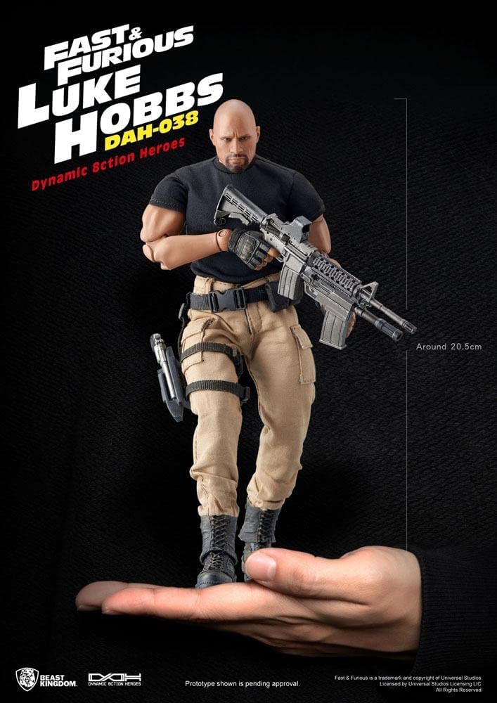 Beast Kingdom The Fast and The Furious: Luke Hobbs DAH-038 Dynamic 8ction Action Figure, Multicolor