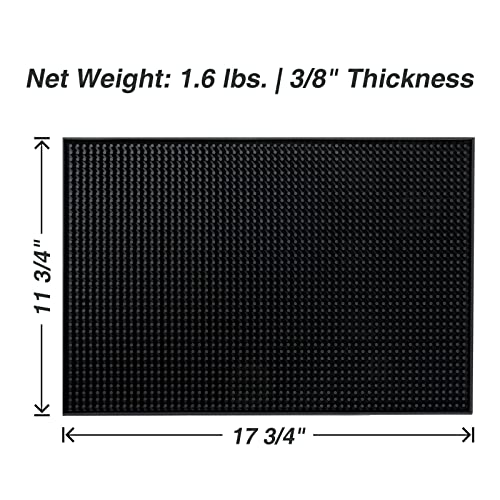 BARsics 18"x12" PVC Bar Service Mat for Cocktail Bartender (Black)