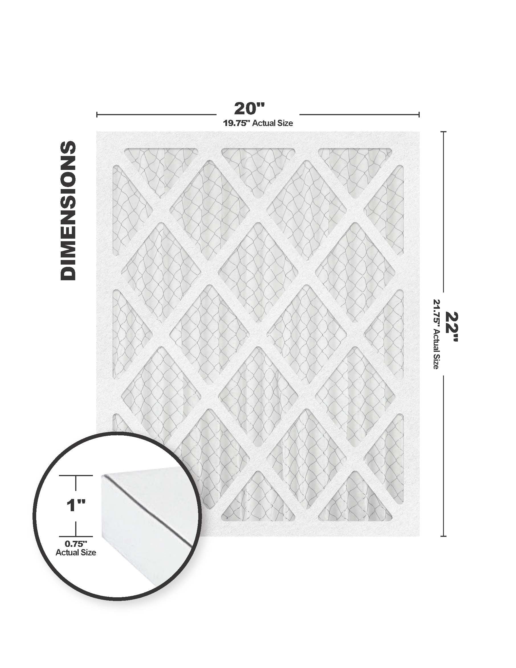 Accumulair Platinum 20x22x1 (19.75x21.75) MERV 11 Air Filter/Furnace Filters (4 pack)