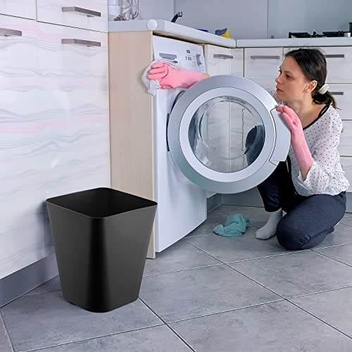 Amyhill 10 Pcs Square Plastic Trash Can Wastebasket Small Garbage Can Waste Basket for Bathroom Office Kitchen Living Room Bedroom Home Under Desk, Black, Gray, White, Khaki, Brown