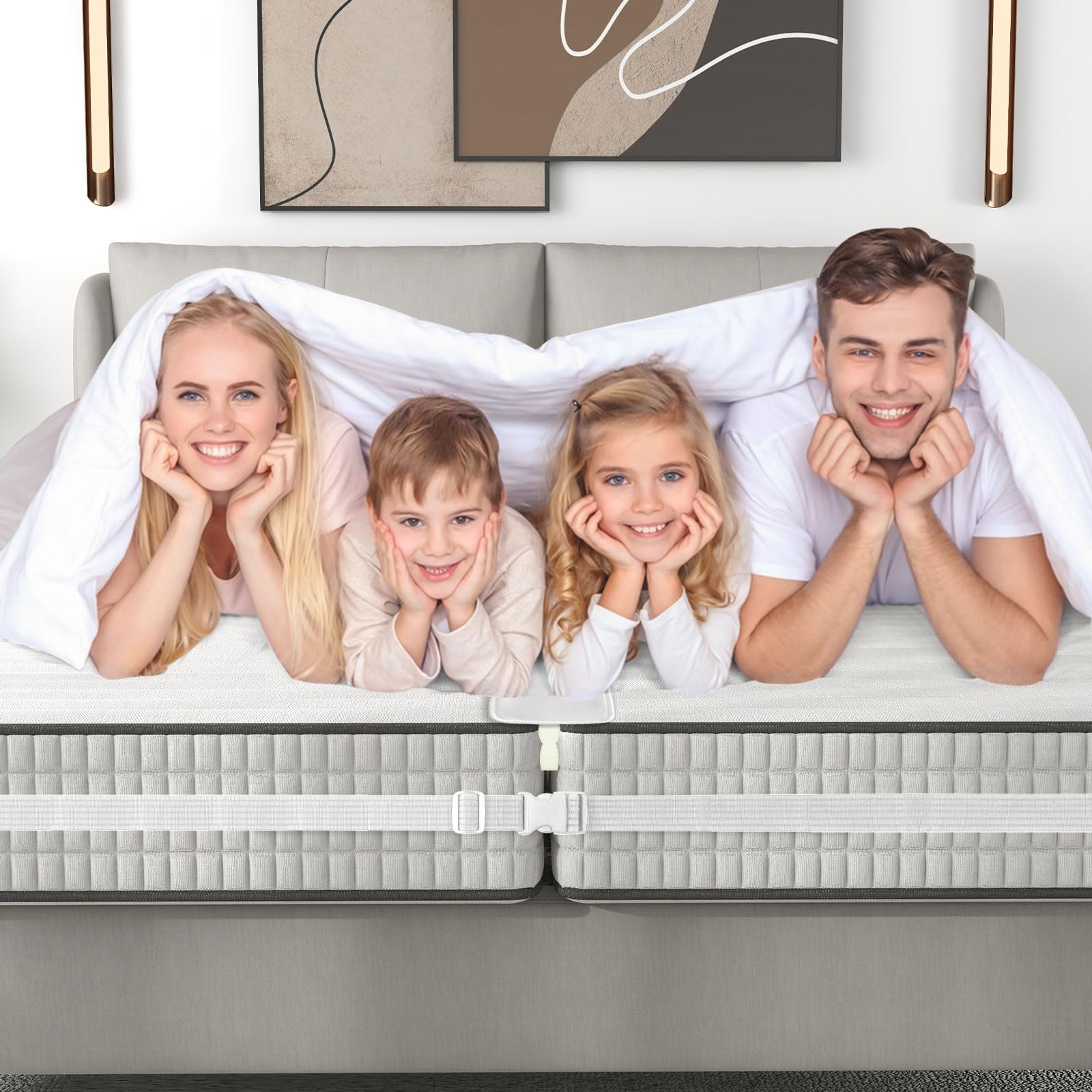 Giantex 10" Wide Bed Bridge Twin to King Converter Kit, Split King Gap Filler for Adjustable Bed, Twin Bed Connector King Maker, Mattress Connector with Strap for Guests Stayovers, Non-Slip Design
