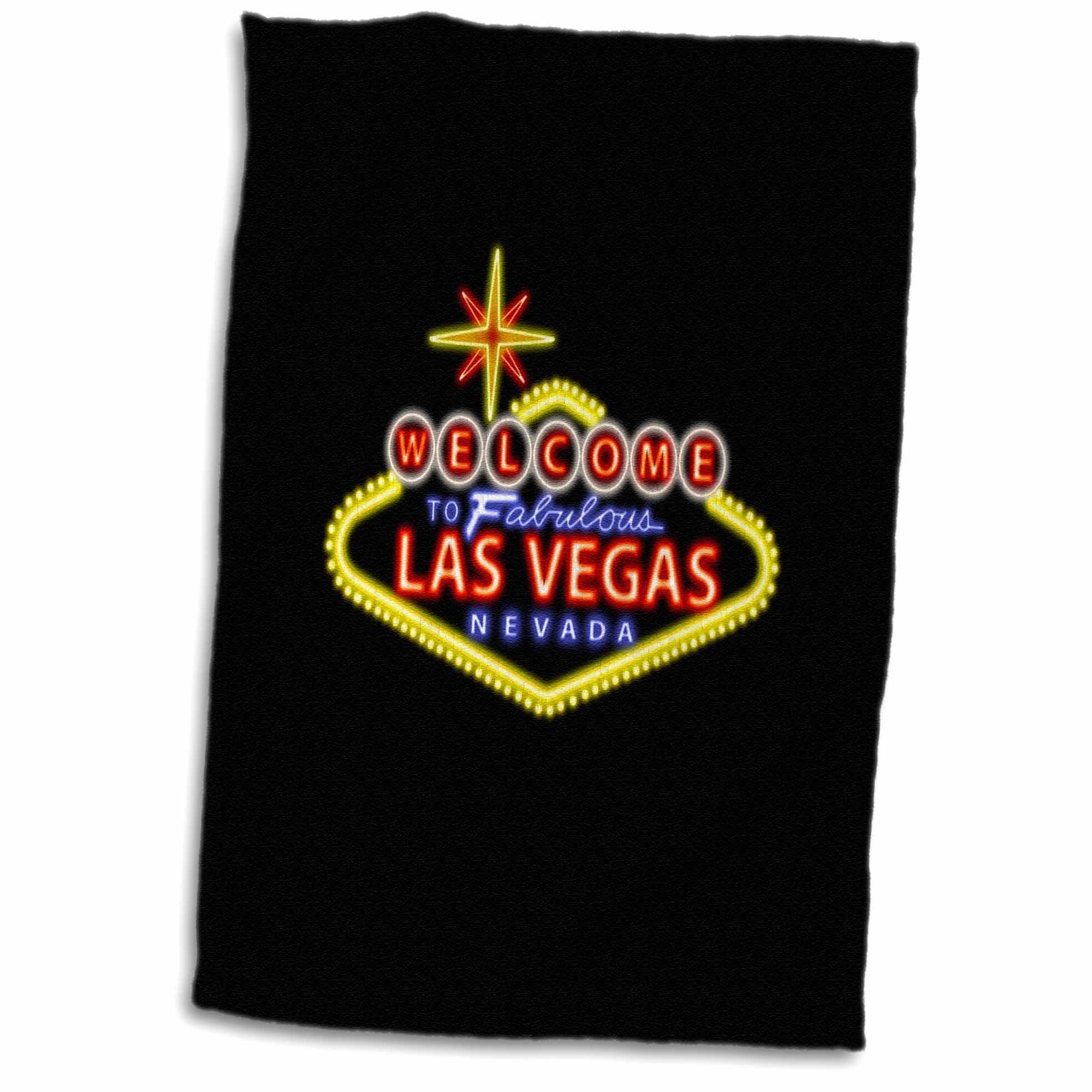 3D Rose Welcome to Fabulous Las Vegas Nevada Hand/Sports Towel, 15 x 22