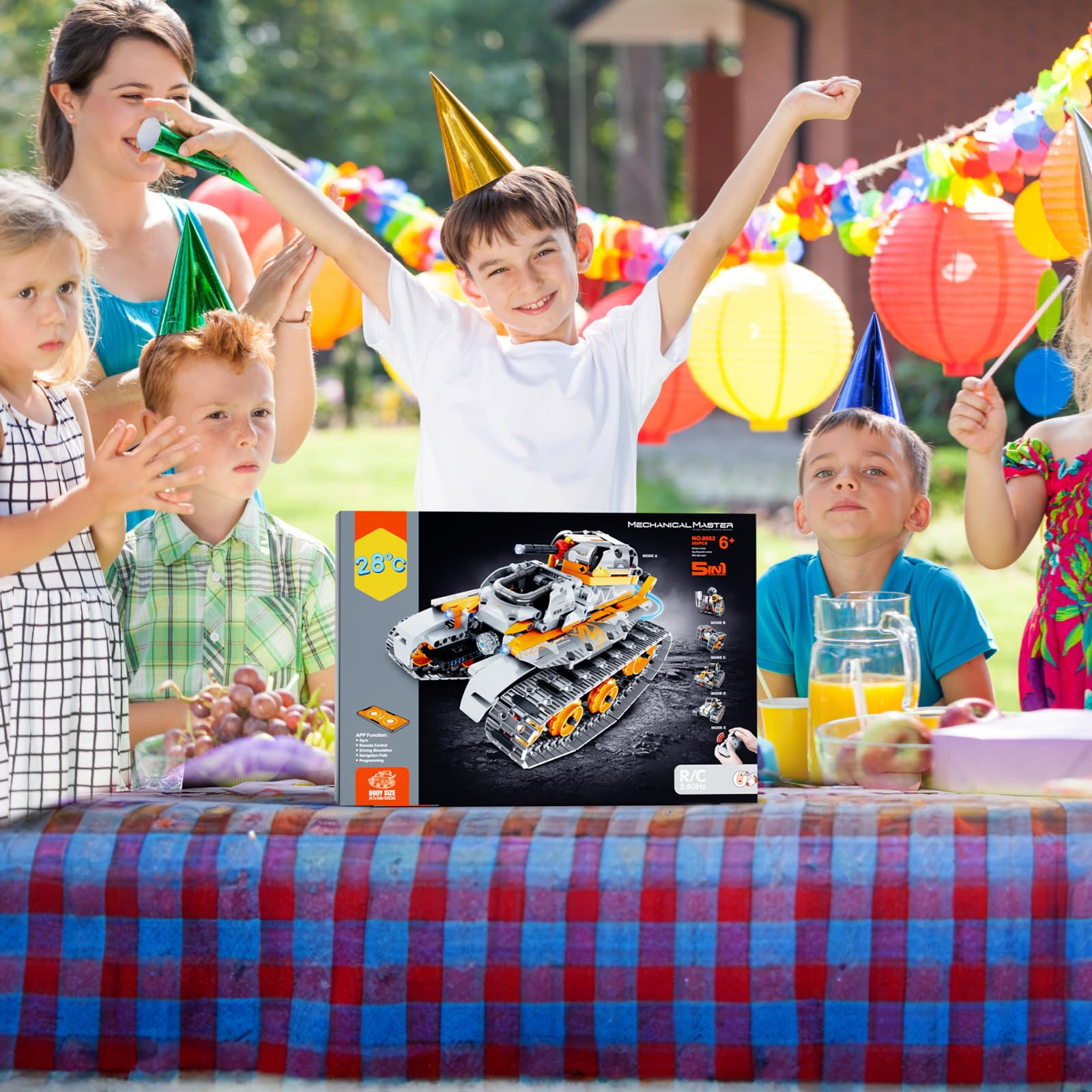 28°C 5-in-1 STEM Building Set Toys for Kids Remote & App Controlled Construction Robot/Car/Tank/Bulldozer/Tracked Racer Coding Kit for Boys Girls Age 6 7 8-12+ Year Old (552 Pcs)