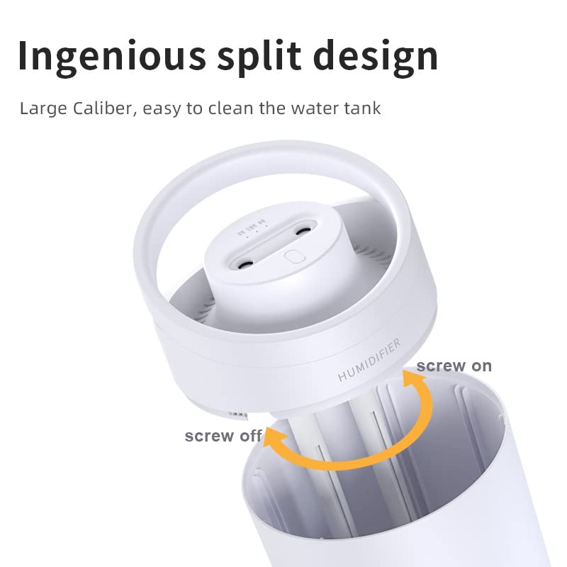 Air Humidifier, Top Filling Cool Mist Humidifier 3L Big Capacity Water Tank for Baby Bedroom Office Home 10 Hour Auto Shut-Off (3L-White)